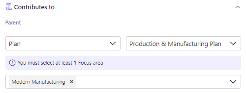 Add Objectives to the Focus Areas