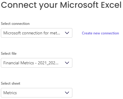 Import your Metrics from Microsoft Excel