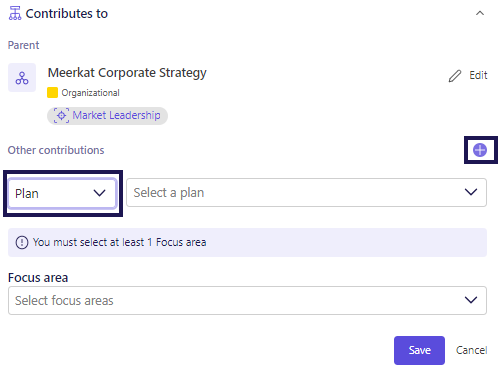 Add Objectives to the Focus Areas