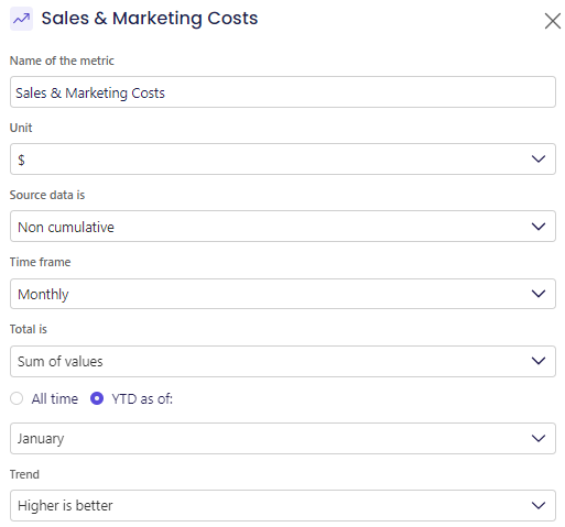 Import your Metrics from Microsoft Excel