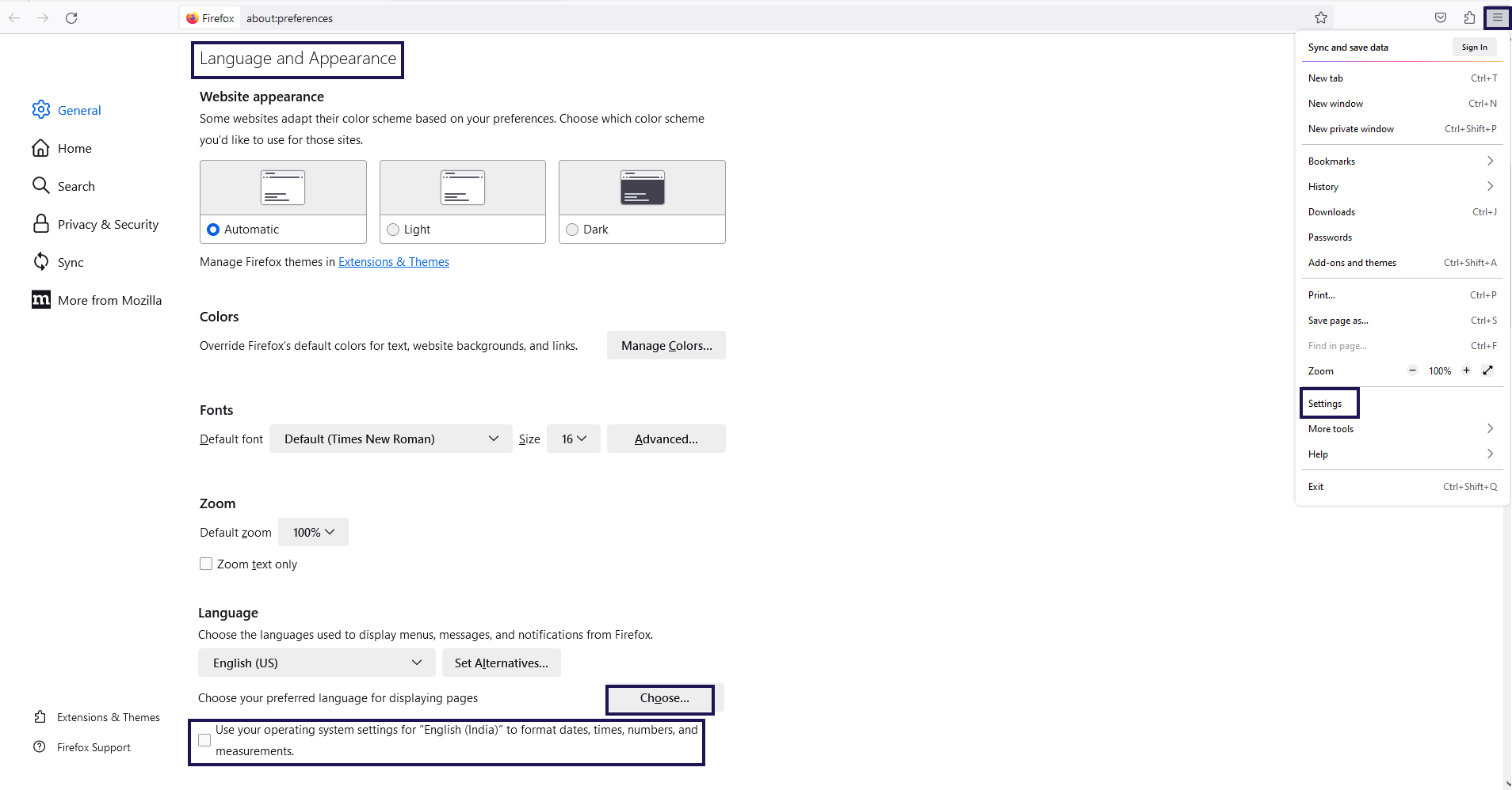 Change Date Format in your Browser