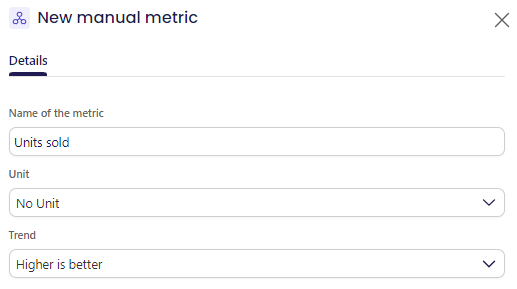 Create Manual Metrics