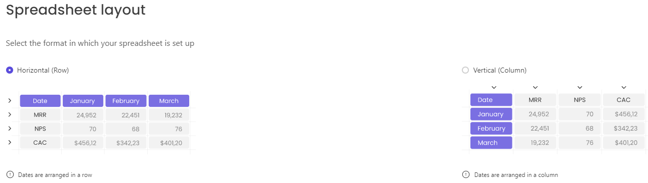 Import your Metrics from Microsoft Excel