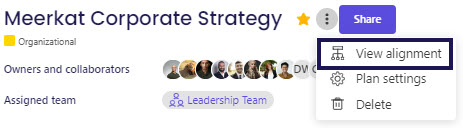 View the Alignment of your Plans